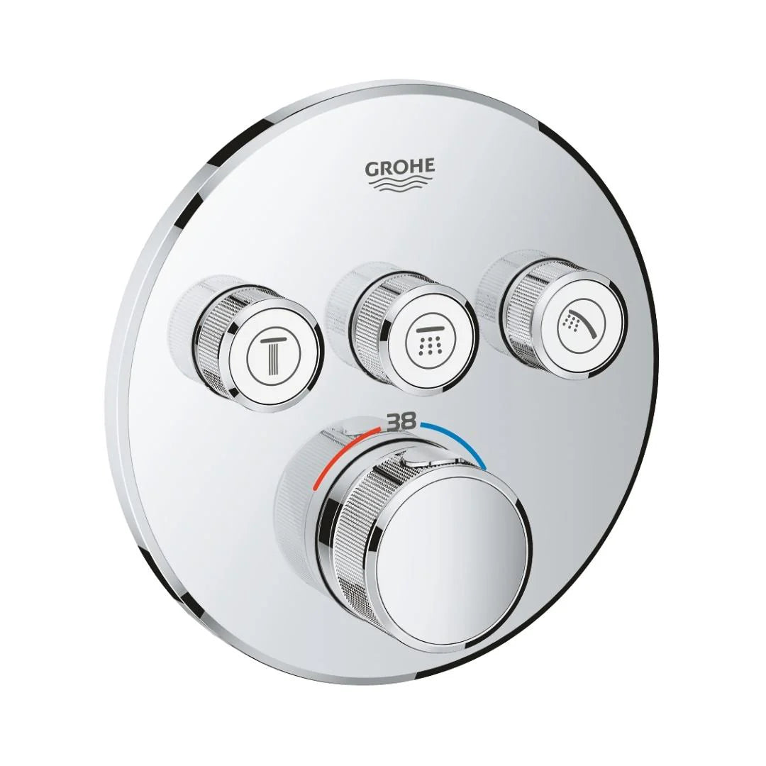 Grohe 3 Way Thermostatic Diverter Smartcontrol 29121000 - Chrome Finis ...