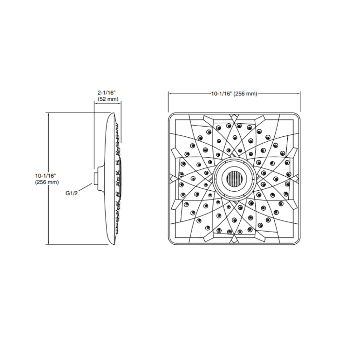 Kohler Single Flow Overhead Shower Rain Max 26855IN - Brushed Bronze ...